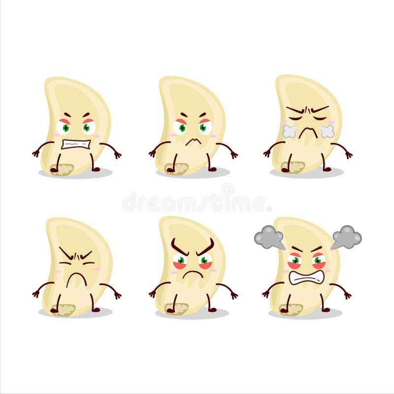 Slice of Garlic Cartoon Character with Various Angry Expressions Stock ...