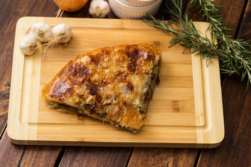 Savoury Slice of Pie with Meat Stock Photo - Image of dining, balkans ...