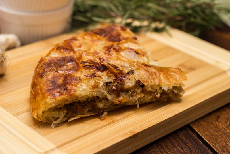 Savoury Slice of Pie with Meat Stock Photo - Image of börek, elegance ...