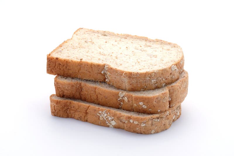 Slice Grain Breads Isolated on White Background Stock Photo - Image of ...
