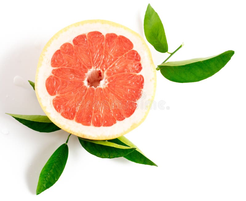 Slice of Grapefruit Isolated on White Background Stock Image - Image of ...
