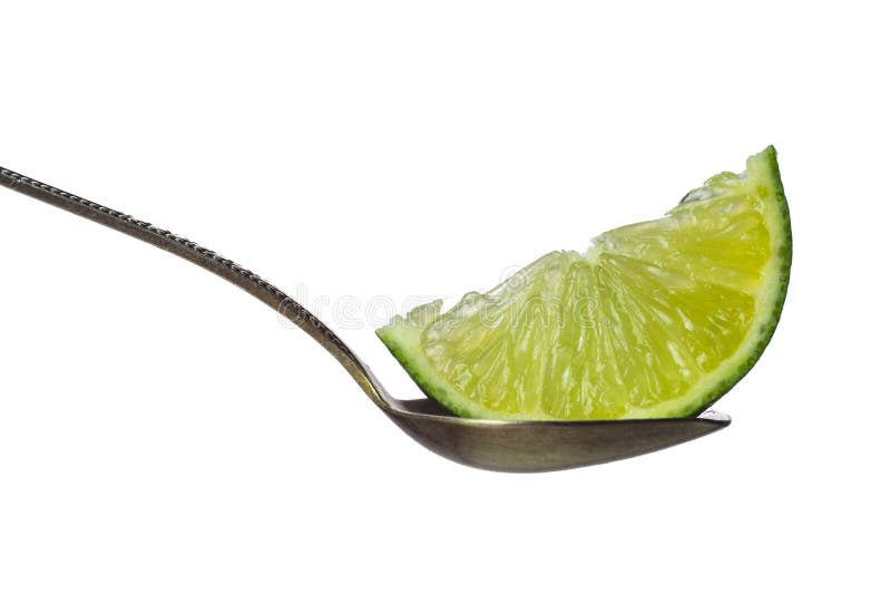 Slice of Lime in Spoon Isolated on White Stock Photo - Image of healthy ...