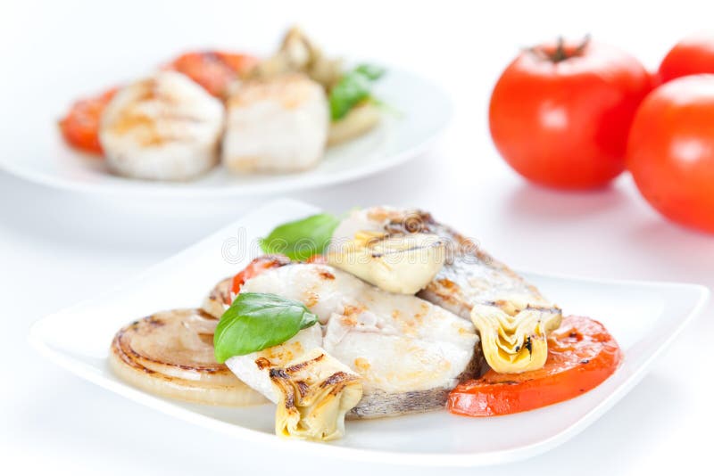 Slice of hake grilled stock image. Image of baked, meal - 11406787