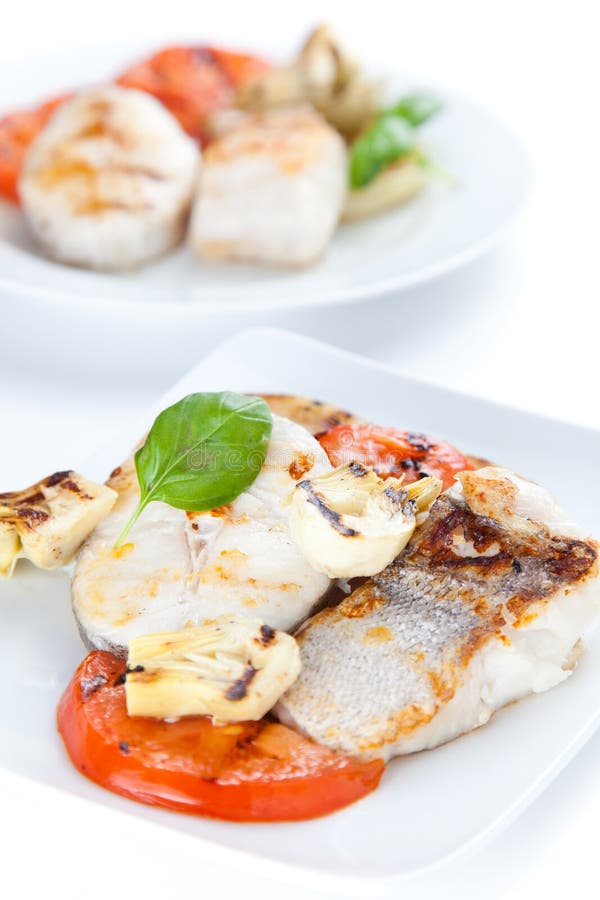 Slice of hake grilled stock image. Image of restaurant - 11445387