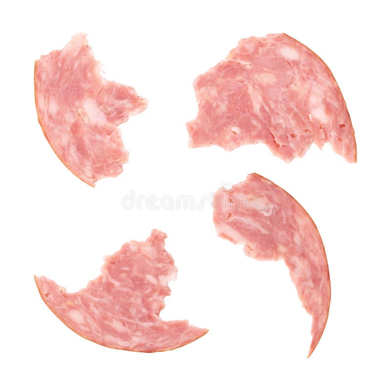 Slice of Ham Isolated on White Background Stock Image - Image of white ...