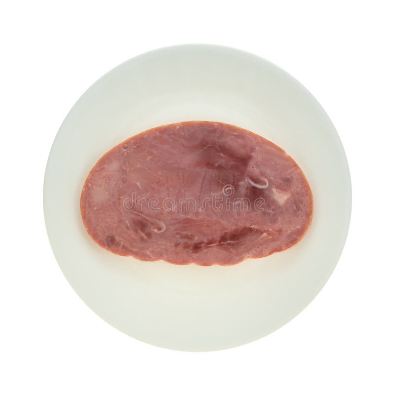 Ham Slice Top View stock image. Image of pork, white - 54949125