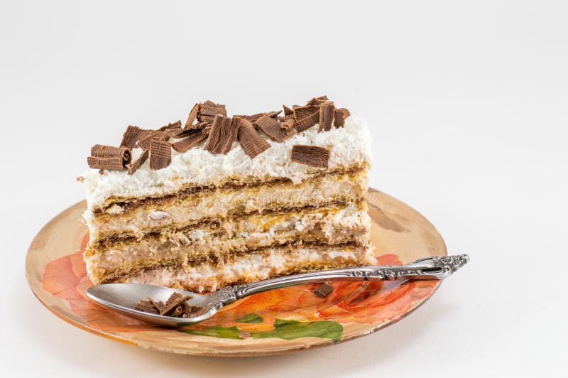 Slice of Homemade Cake on a Plate Stock Image - Image of plate ...