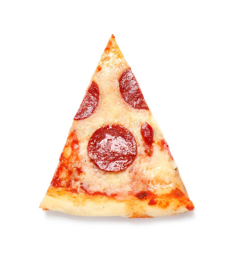 Slice of Hot Delicious Pepperoni Pizza on Background, Top View Stock ...