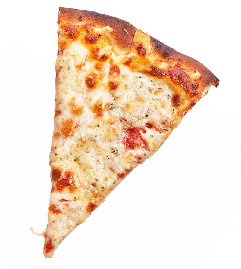 Slice of Italian 4 Cheese Pizza Over White Isolated Background Stock ...