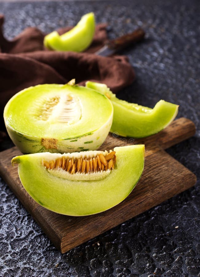 Slice of Japanese Melons, Orange Melon or Cantaloupe Melon Stock Image ...