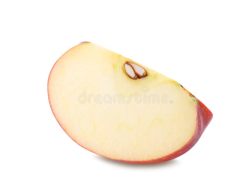 Slice of Juicy Apple on White Background Stock Image - Image of apple ...