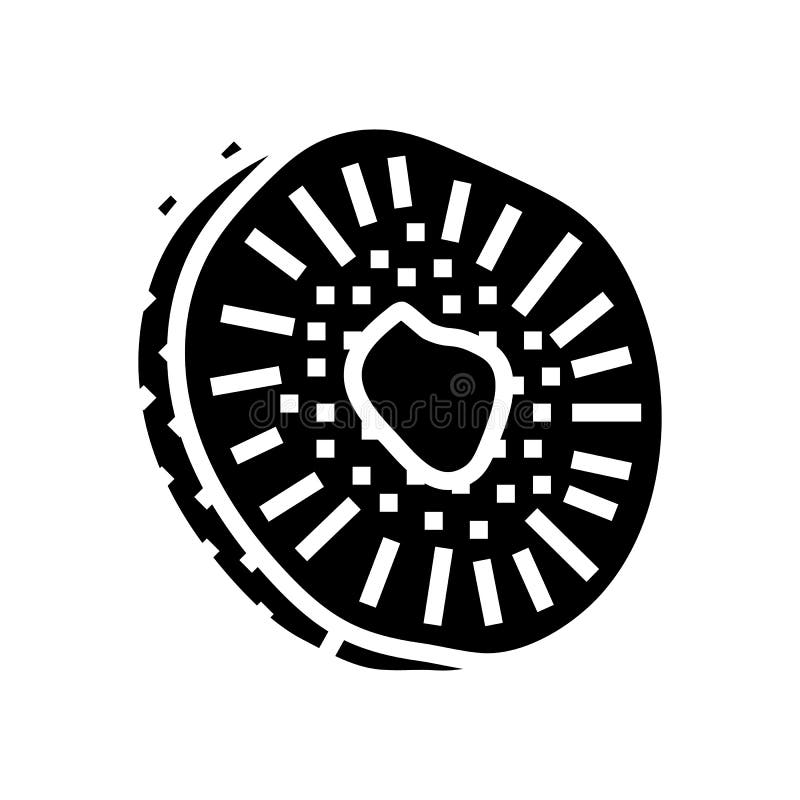 Slice Kiwi Fruit Glyph Icon Vector Illustration Stock Illustration ...