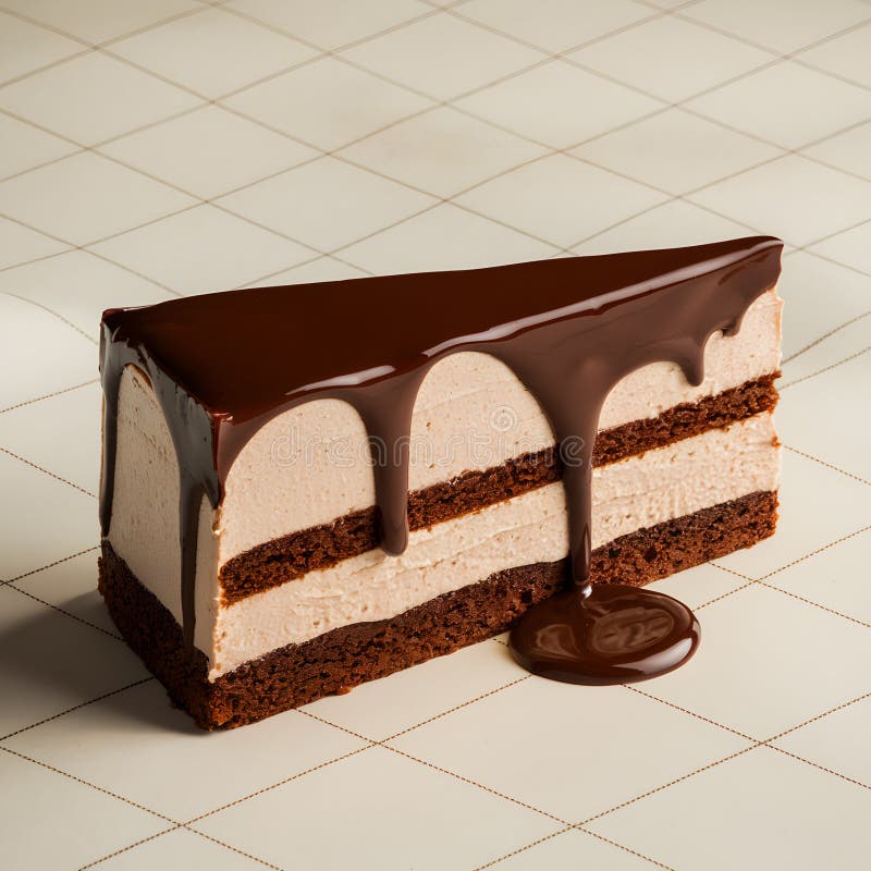 Layered Cake with Chocolate Glaze Drips, Showcasing Rich Dessert ...
