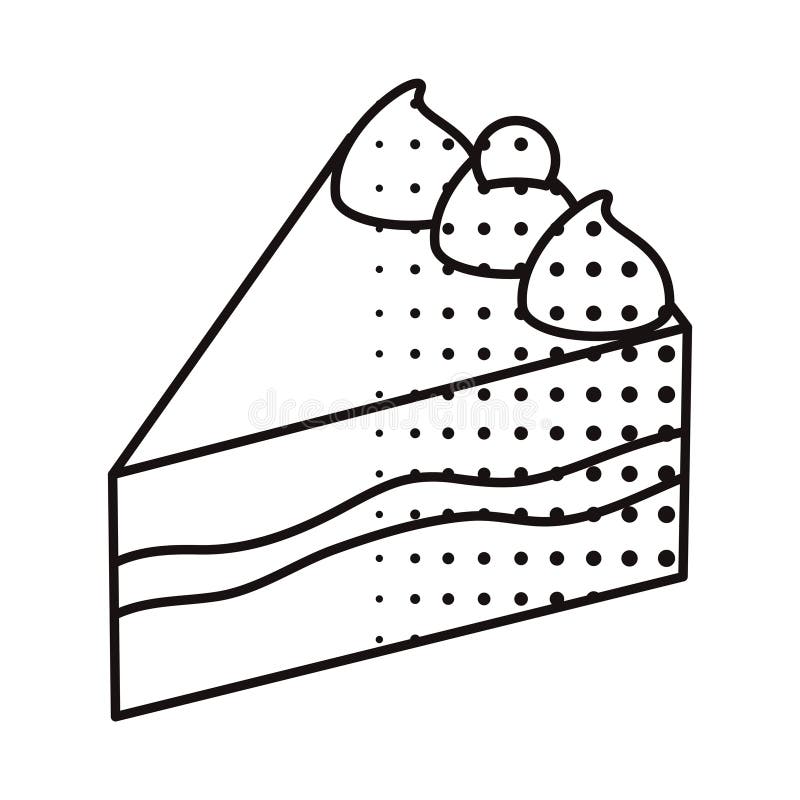 Slice of Layered Chocolate Cake in Outline. Vector Stock Vector ...