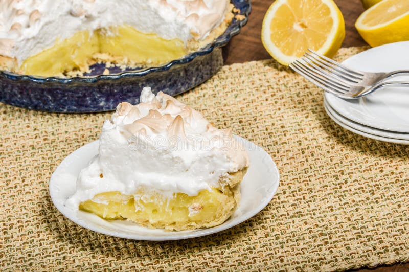Slice of Lemon Meringue Pie Stock Photo - Image of lemon, sliced: 55397936