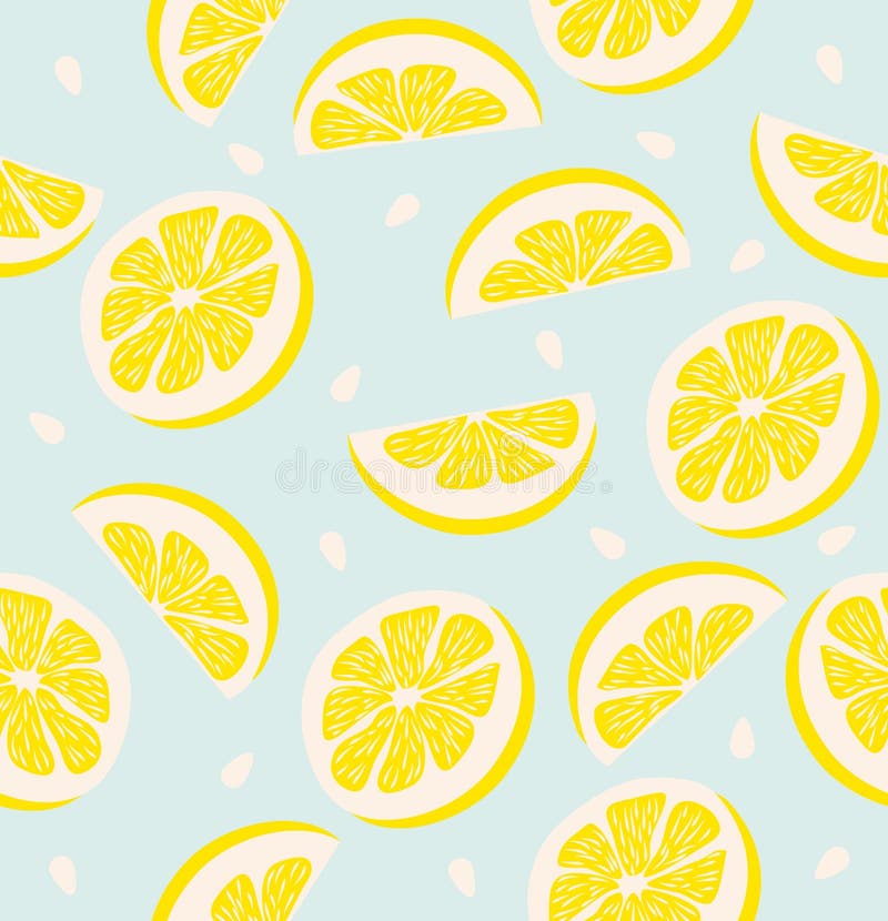Slice of a Lemon Pattern Seamless Background Stock Vector ...