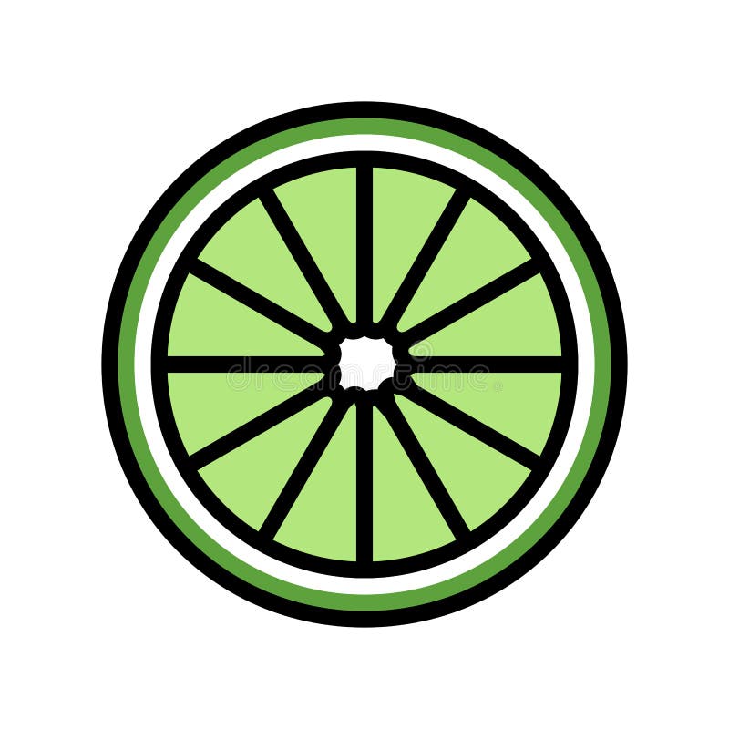 Slice Lime Color Icon Vector Illustration Stock Illustration ...