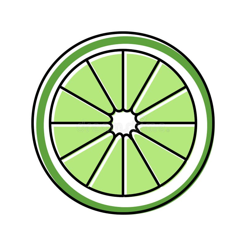 Slice Lime Color Icon Vector Illustration Stock Vector - Illustration ...