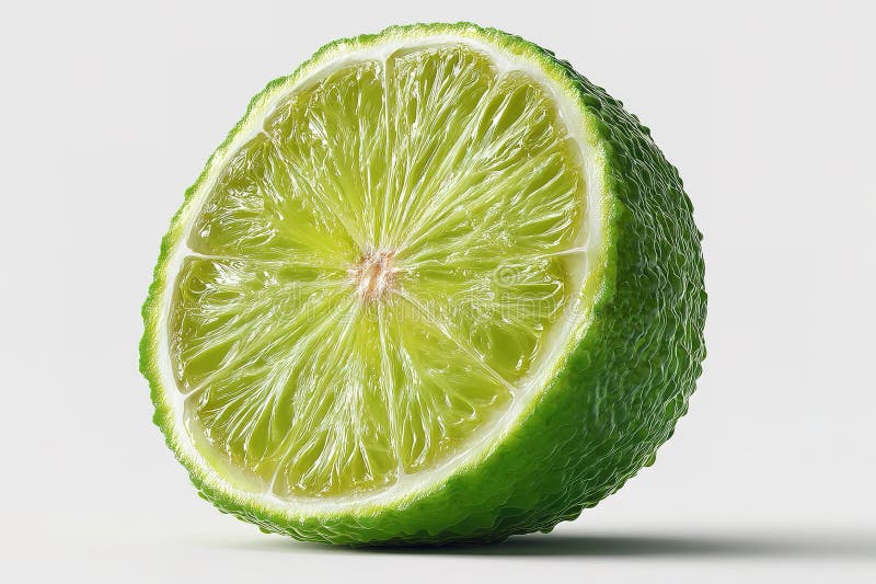Freshly Cut Lime Showcasing Vibrant Green Flesh and Textured Skin in ...