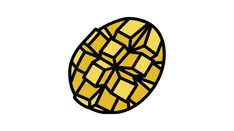 Slice Mango Cube Color Icon Animation Stock Footage - Video of fruit ...