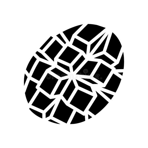 Slice Mango Cube Glyph Icon Vector Illustration Stock Vector ...