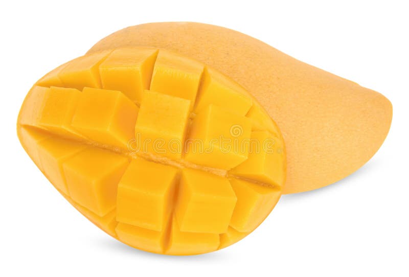 Slice Mango Isolated on White Clipping Path Stock Photo - Image of ...