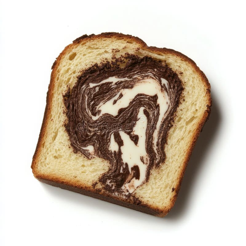 A Slice of Marble Bread with a Mix of Chocolate and Vanilla, Isolated ...