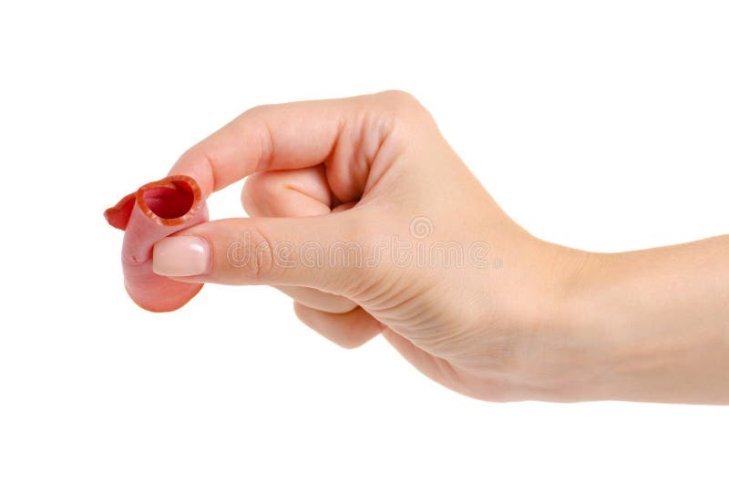 Slice of meat beef in hand stock image. Image of food - 119860767