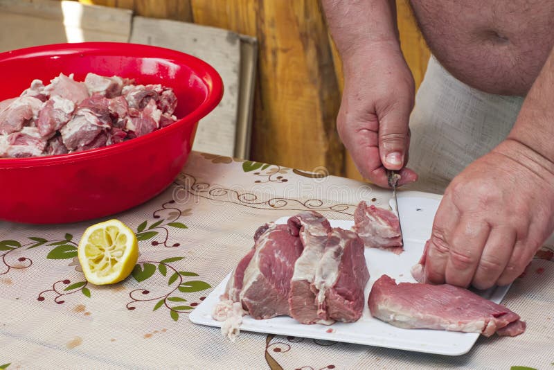Slice the meat. Food stock image. Image of kitchen, dinner - 88654799