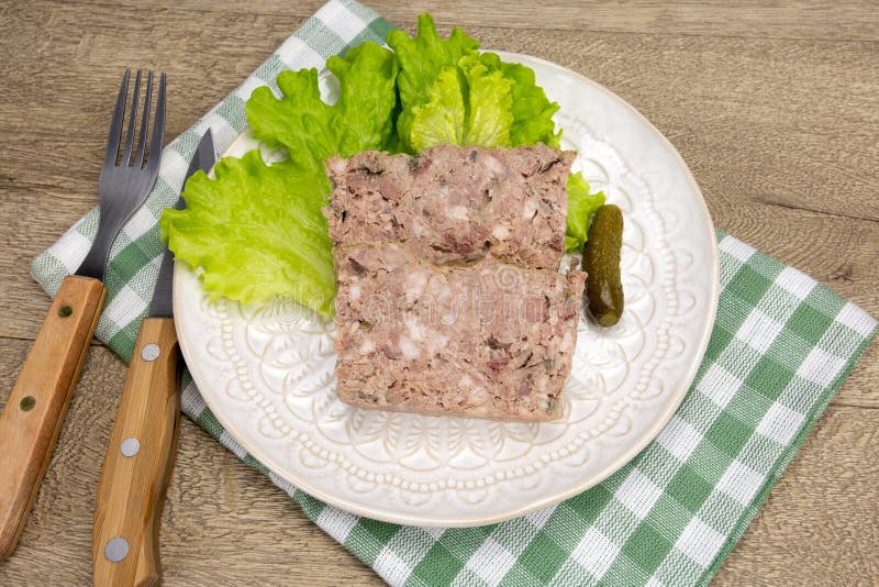 Meatloaf on a plate stock photo. Image of shallot, plate - 206156544