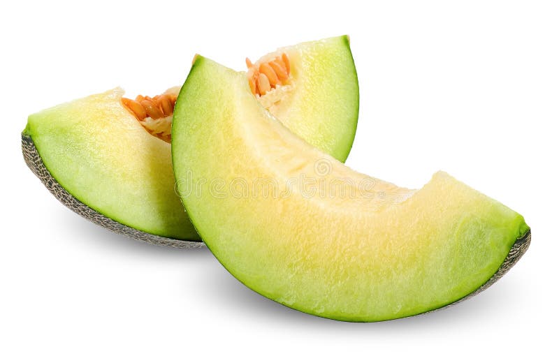 Slice Melon Isolated on White Clipping Path Stock Image - Image of ...