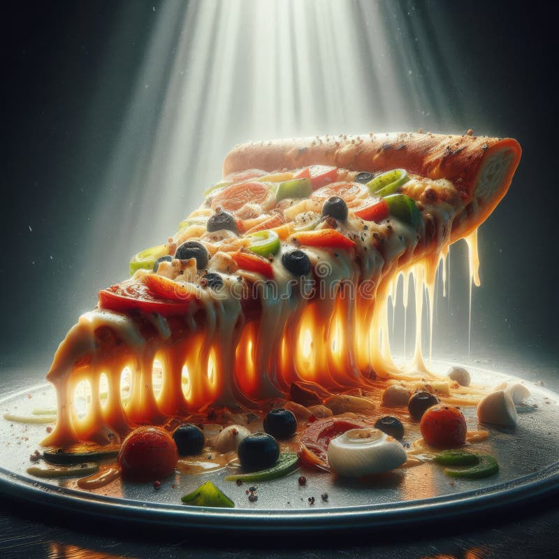 Slice of Melting Pizza stock image. Image of appetizing - 318452917
