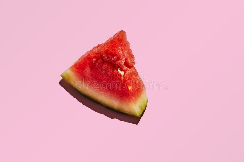 Slice of Mini Watermelon Isolated on Pink Background with Hard Shadow ...
