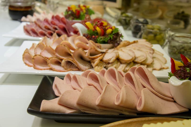 Slice Mixed Cold Cut on Plate Stock Photo - Image of sliced, restaurant ...