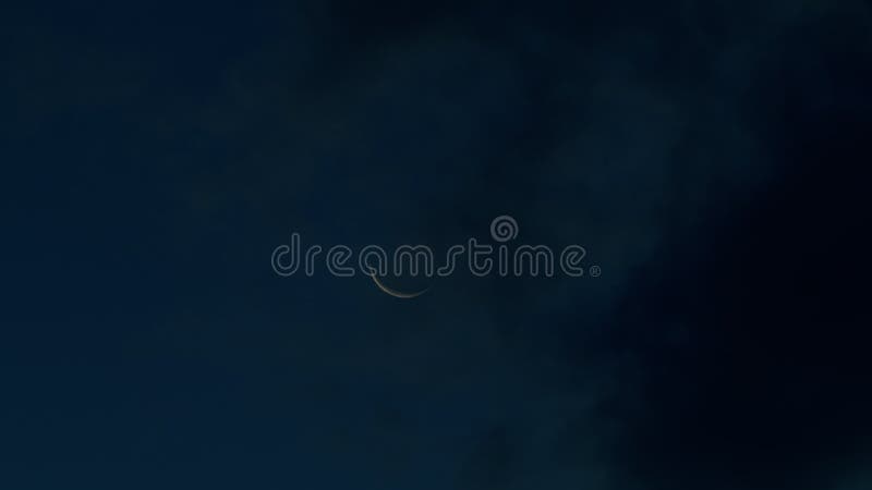 Slice of Moon in the Black Dark of Night Sky Stock Video - Video of ...