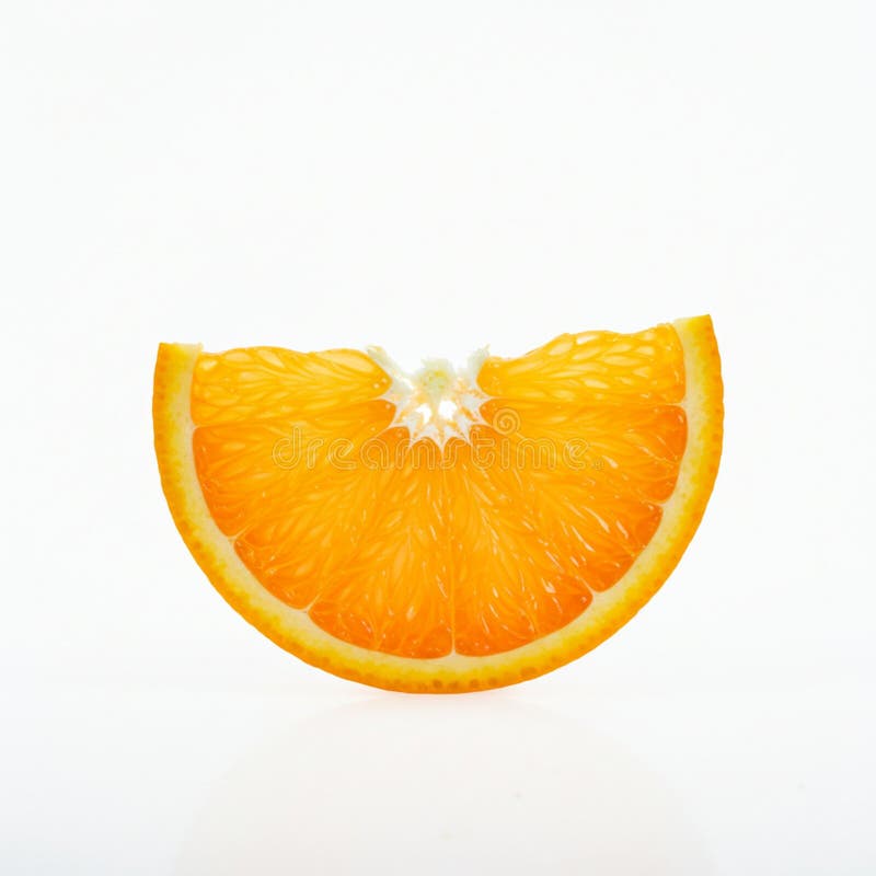 A Slice of Orange Displayed Against a Plain White Background. the ...