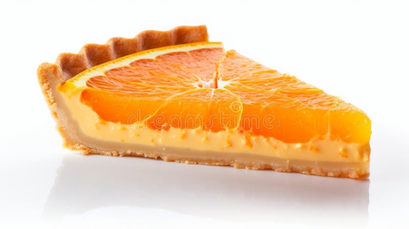 Delicate Orange Pie Slice: a Real Photo with High-key Lighting Stock ...