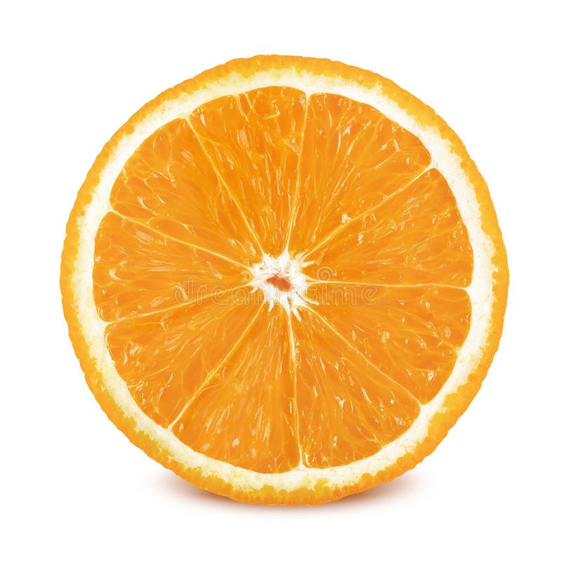 Slice of Orange on White Background Stock Image - Image of fruit ...