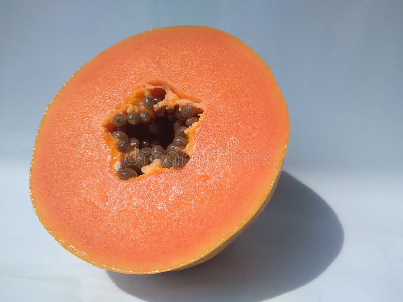 Slice of Papaya Fruit Look so Sweet and Juicy Stock Photo - Image of ...