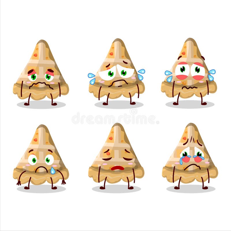 Slice of Peach Pie Cartoon Character with Sad Expression Stock Vector ...
