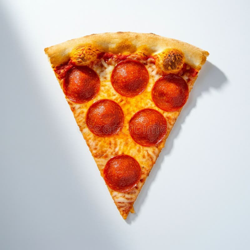 A Slice of Pepperoni Pizza with a Golden-brown Crust is Displayed ...