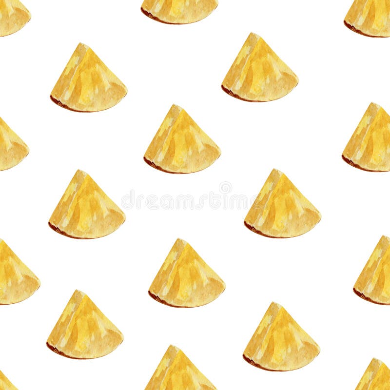 Slice of Pineapple Watercolor Seamless Pattern Stock Illustration ...