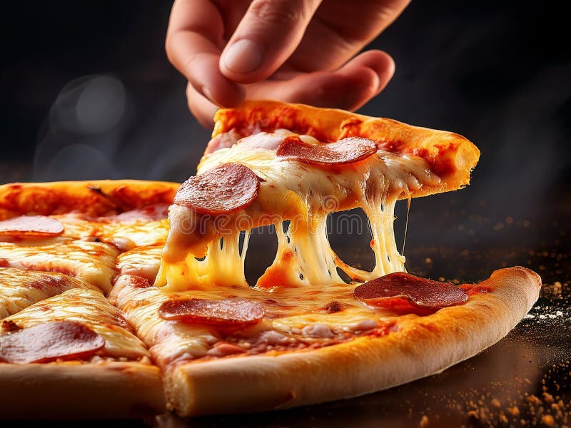 Slice of Pizza Being Served Stock Illustration - Illustration of board ...