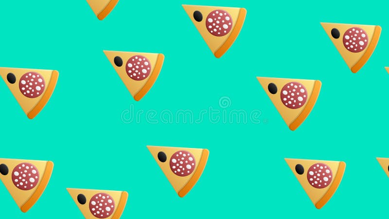 Slice of Pizza on a Blue Background, Vector Illustration, Pattern ...