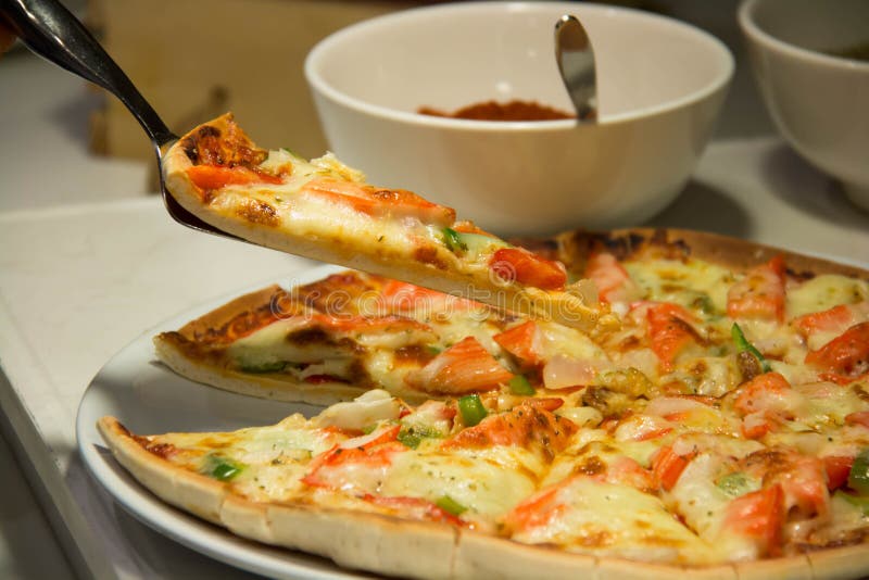 Slice of Pizza with Melting Cheese Stock Image - Image of pepperoni ...