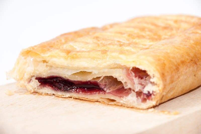 Slice of Puff Pastry with Cherries Stock Image - Image of meal, baked ...