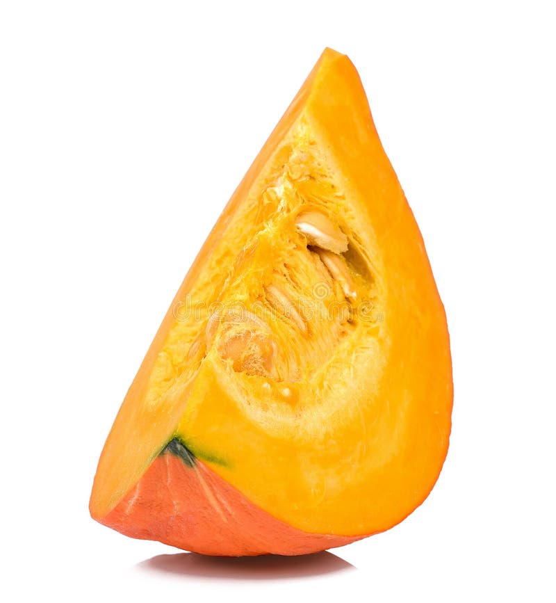 Slice Pumpkin Isolated on White Clipping Path Stock Photo - Image of ...