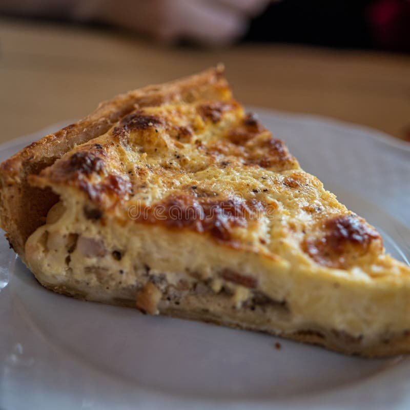Slice of Quiche on Plate stock image. Image of tourism - 287368249