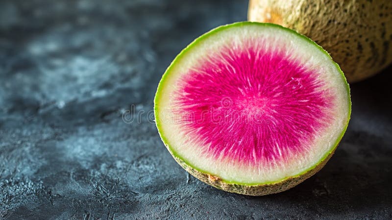 A Slice of Radish with Pink and Green Stripes Stock Illustration ...