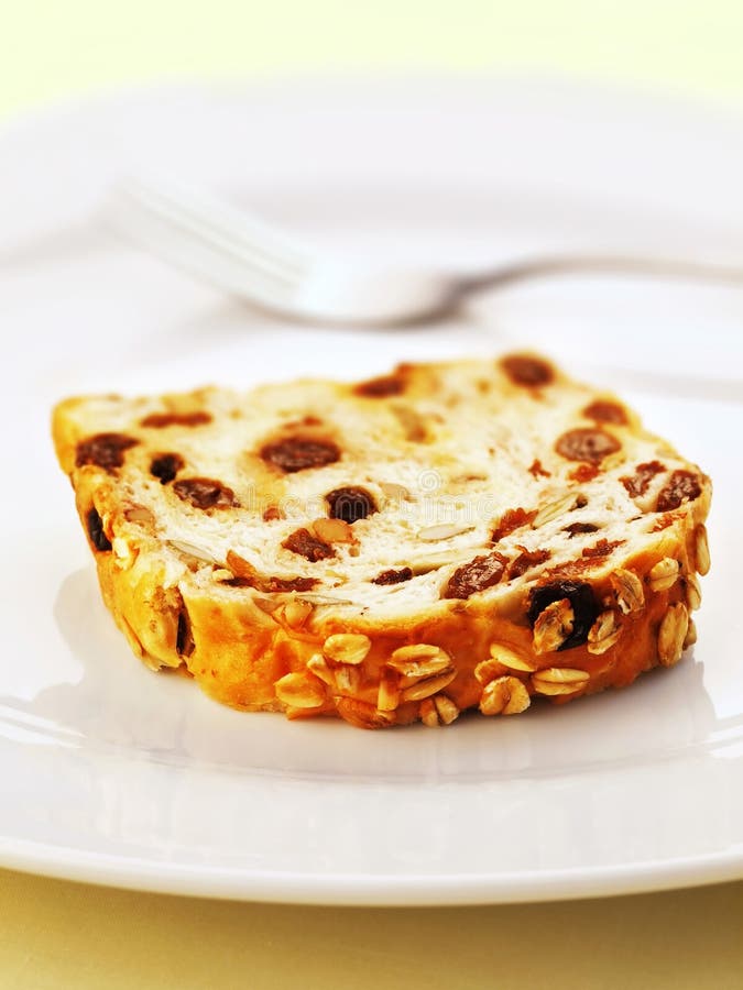 A slice of raisin bread stock image. Image of slices - 12994541